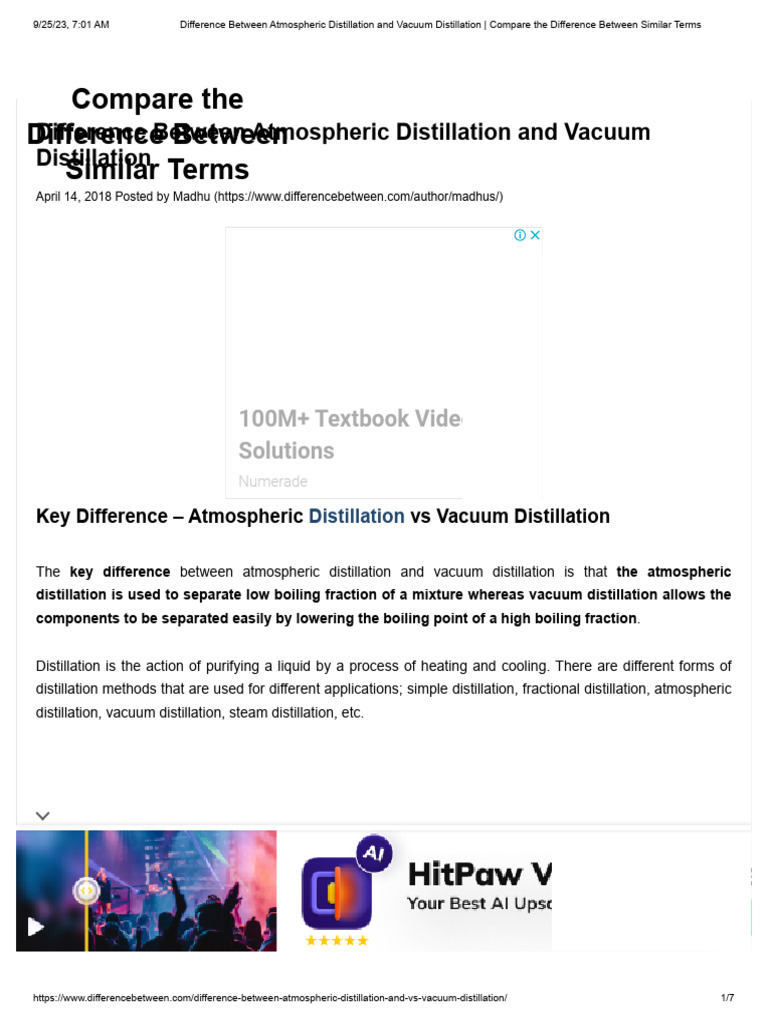 Difference Between Atmospheric Distillation and Vacuum Distillation ...