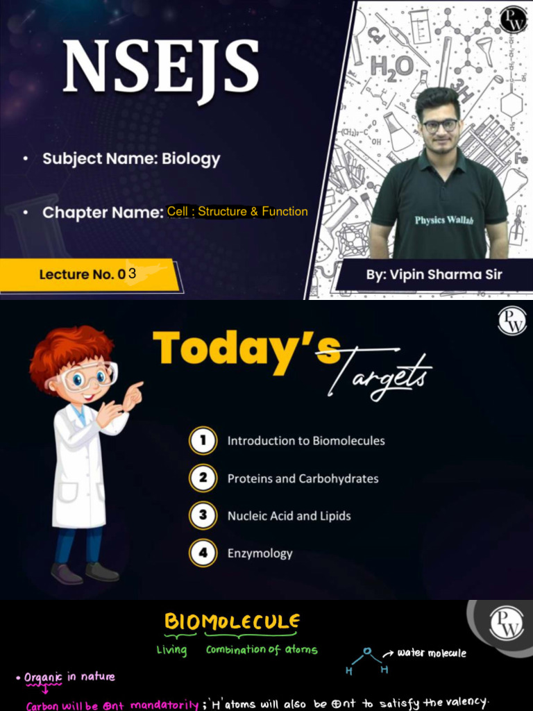 Cell - Structure & Function 03 - Class Notes - NSEJS 2023 | PDF