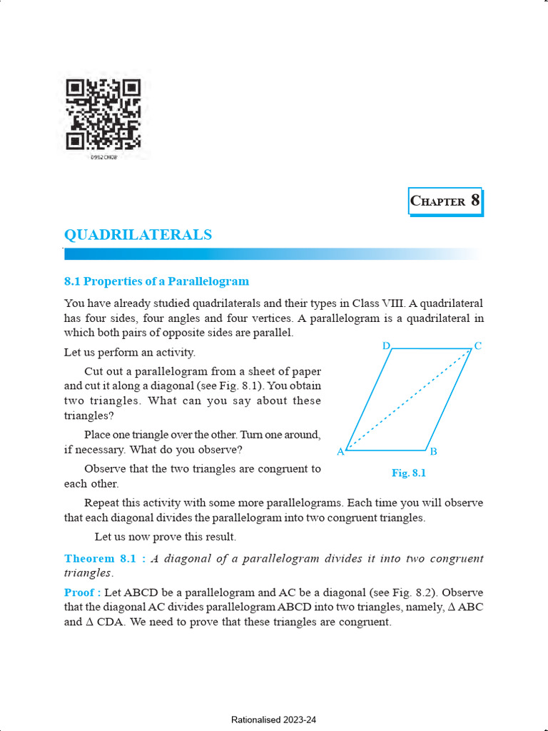 9 Maths NCERT Chapter 8 | PDF | Rectangle | Elementary Geometry