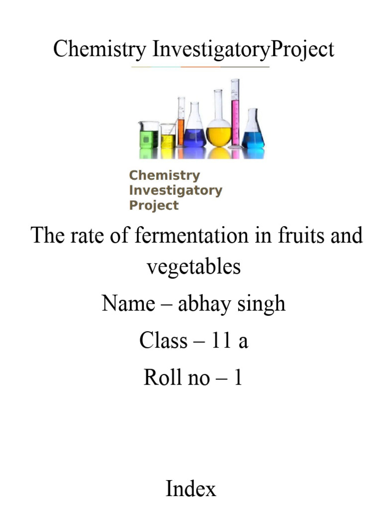 Chemistry Investigatory Project | PDF
