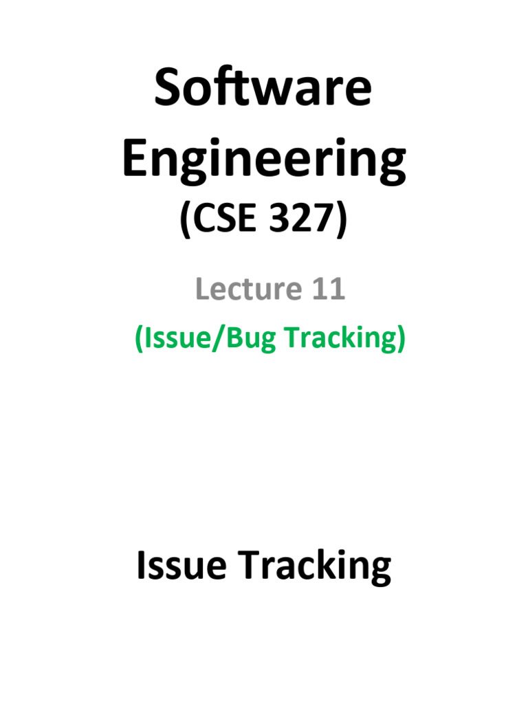 CSE327 Lecture 11 MMA1 | PDF | Software Bug | Software
