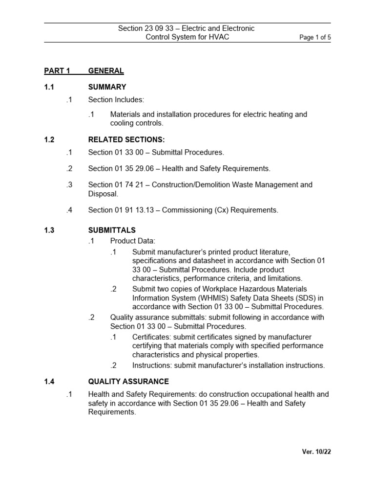Works Masterspec 230933 (Thermostat) | PDF | Thermostat | Switch