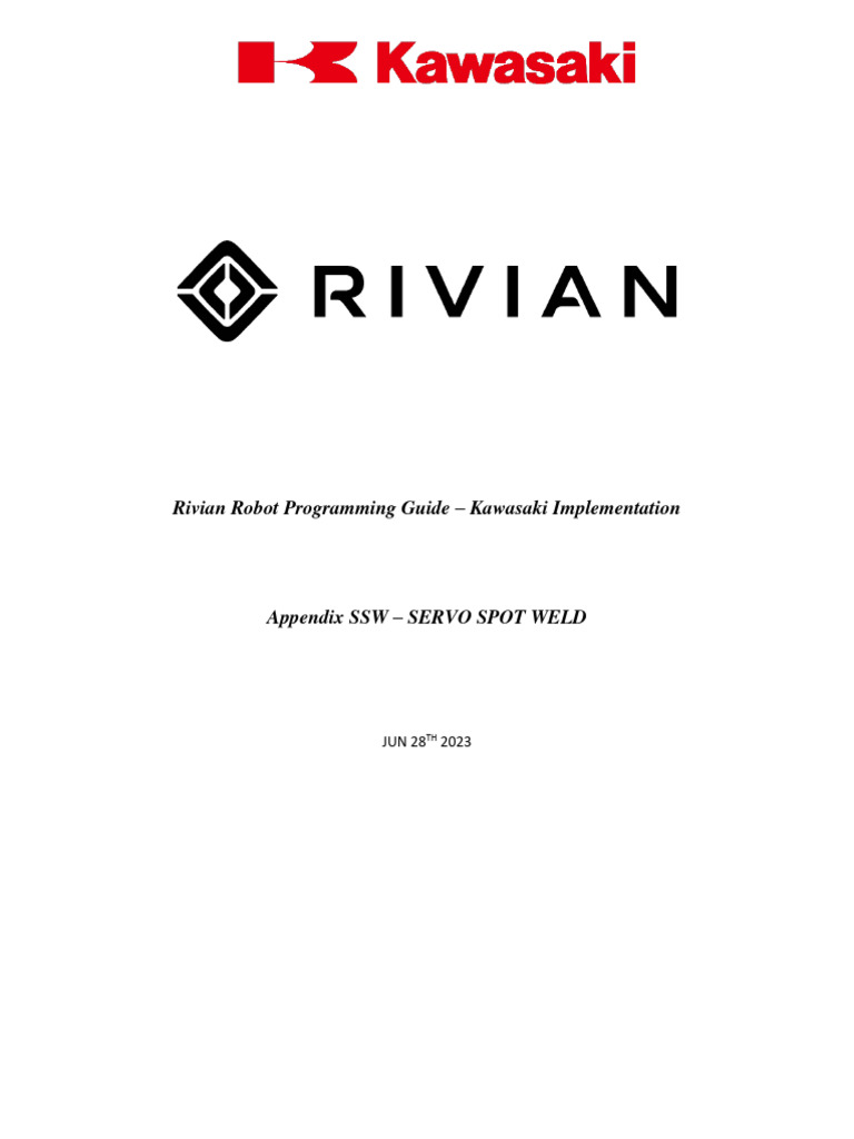 Kawasaki Programming Guide RIV0003 SSW | PDF | Calibration | Welding Kawasaki Programming Guide RIV0003 SSW | PDF | Calibration | Welding