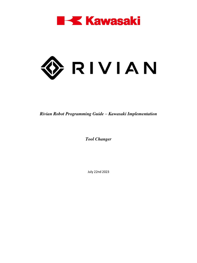 Rivian Kawasaki Robot Tool Changer Guide | PDF | Parameter (Computer ...