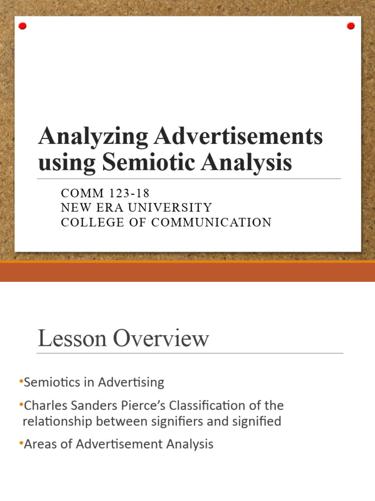 Semiotic Analysis of Advertisements | PDF | Cognitive Science | Human Communication