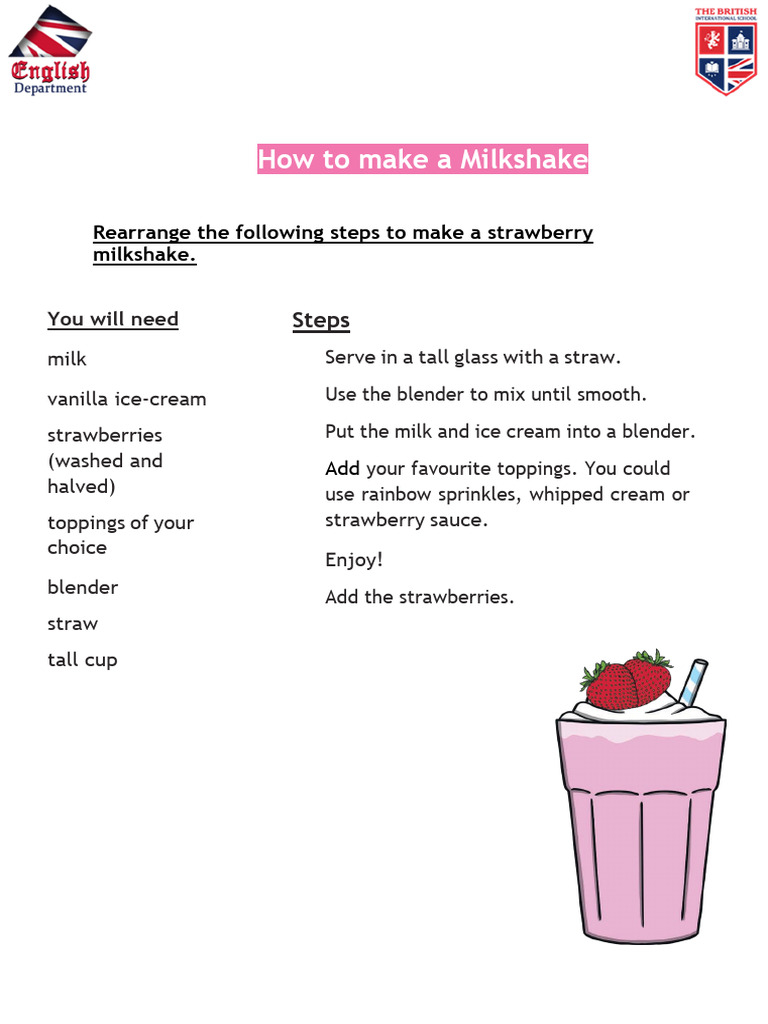 Kid-Friendly Milkshake Guide | PDF | Cooking, Food & Wine