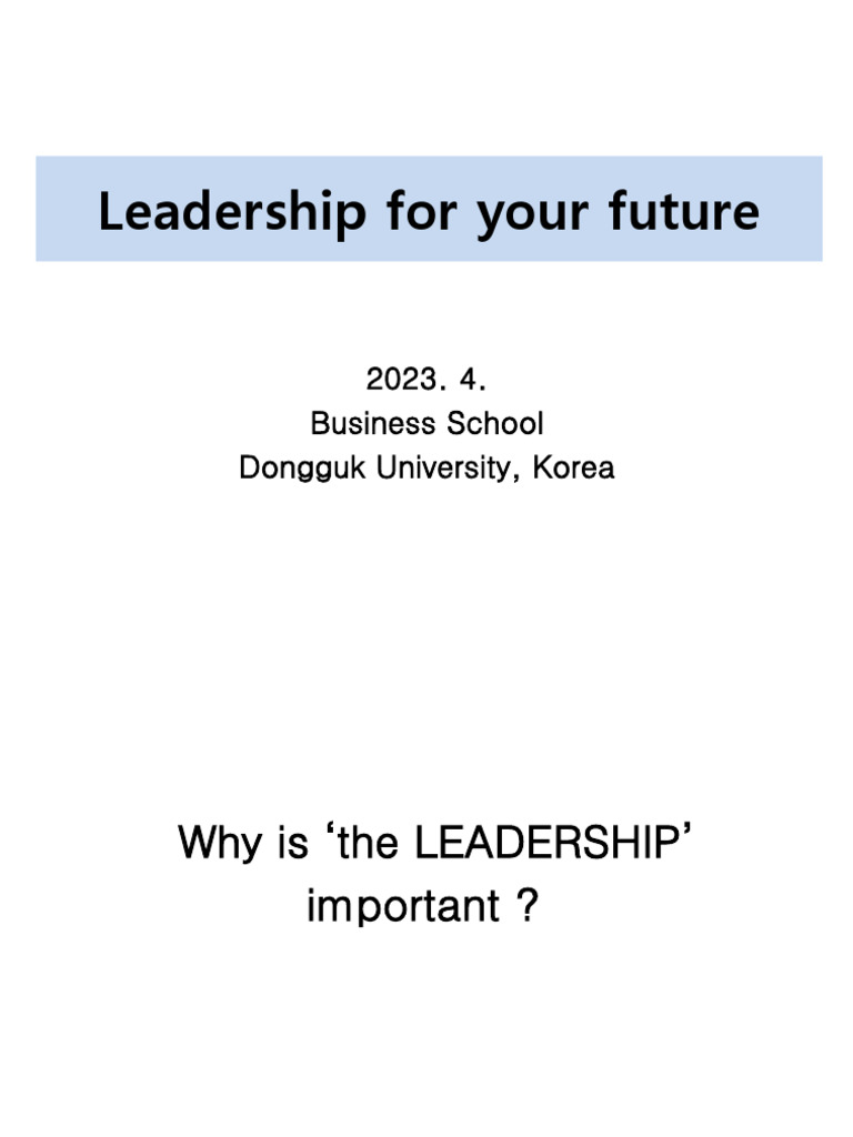 Introduction To Leadership | PDF | Leadership | Innovation