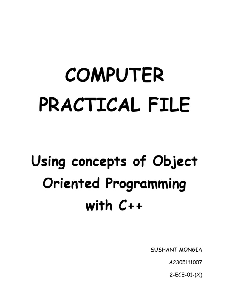 Computer Practical File C Pdf Free Pdf C Class Computer Programming