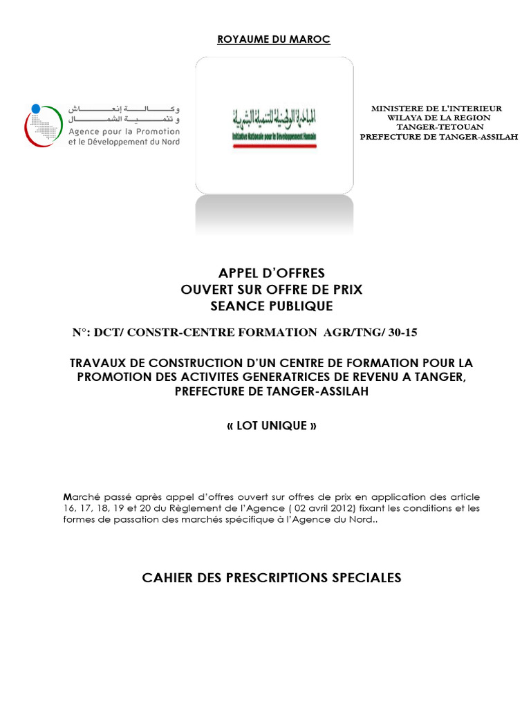 Construction Centre de Formation à Tanger | PDF | Mortier (matériau ...