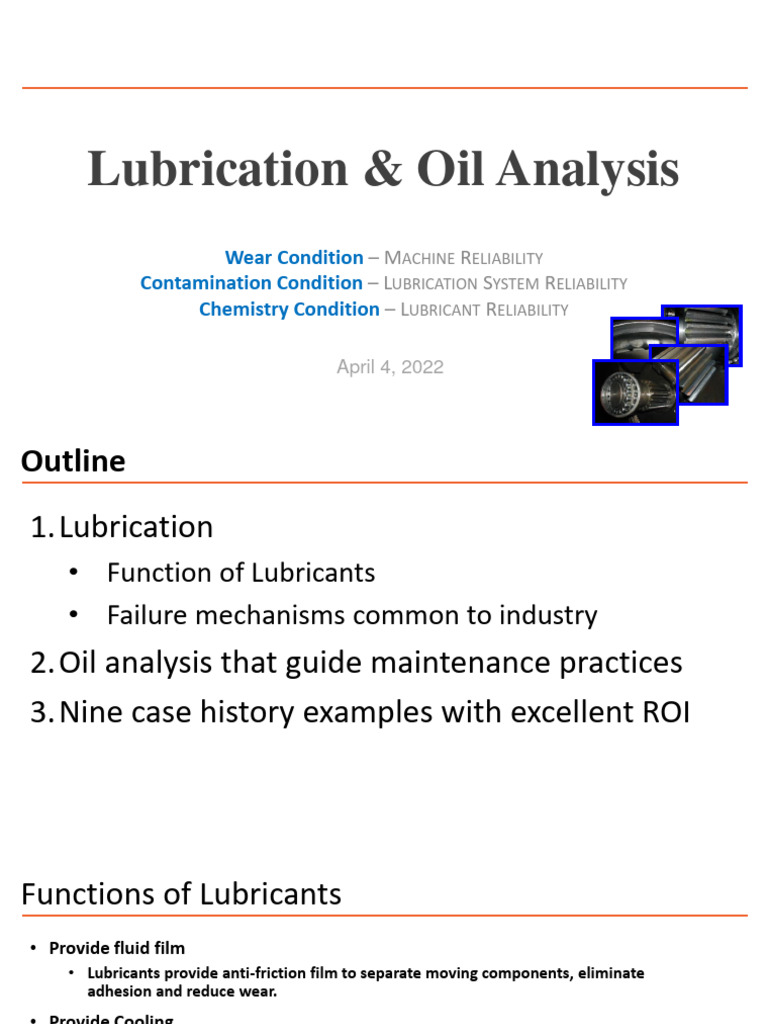 Lubrication and Oil Analysis Insights | PDF | Wear | Lubricant