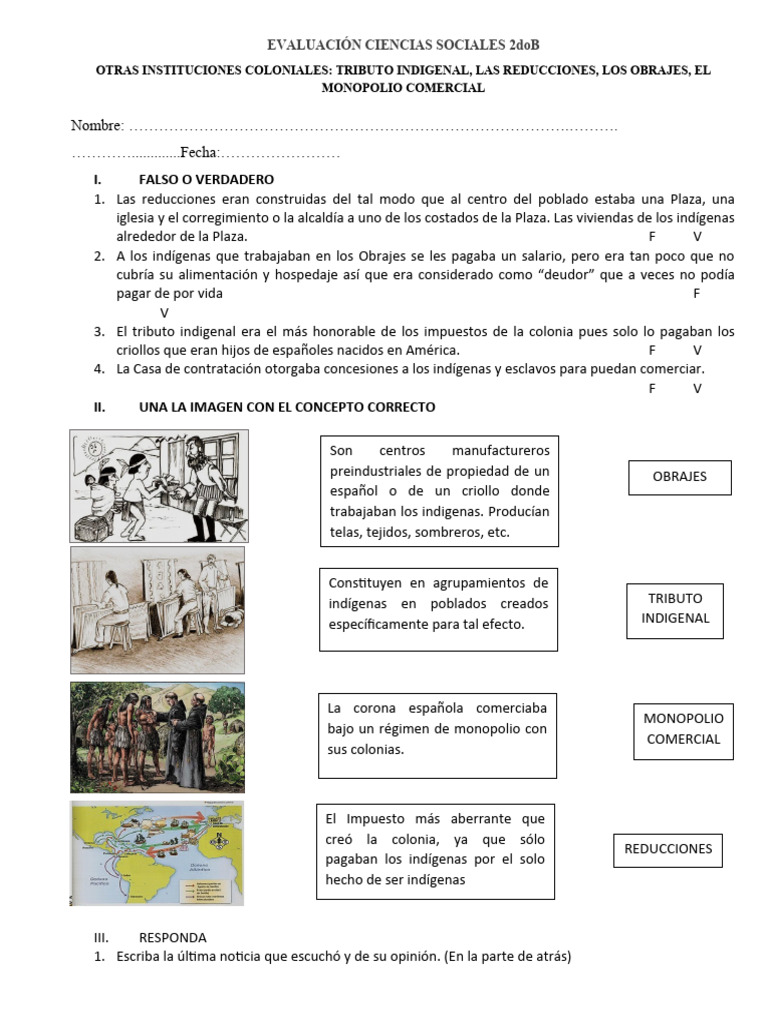 2B Otras Instituciones Coloniales Tributo Indigenal | PDF