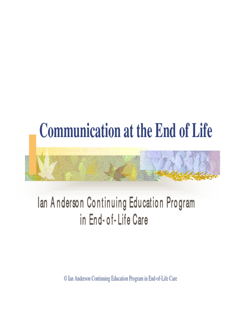 Communication | PDF | End Of Life Care | Empathy