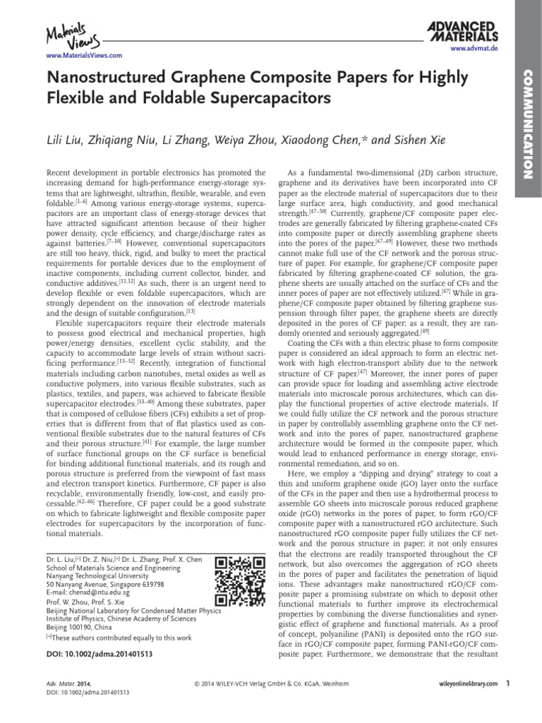 NS Graphene Composite Papers For SC | PDF | Graphene | Composite Material