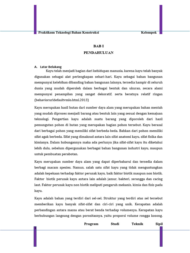 Berat Jenis Dan Kerapatan Kayu KLPK Satu Fix1.1 | PDF | Griya & Taman ...