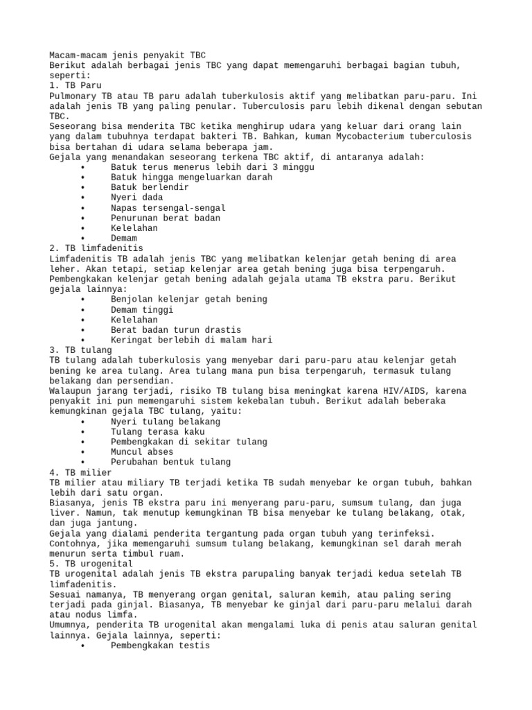 Jenis Jenis Tb Pdf