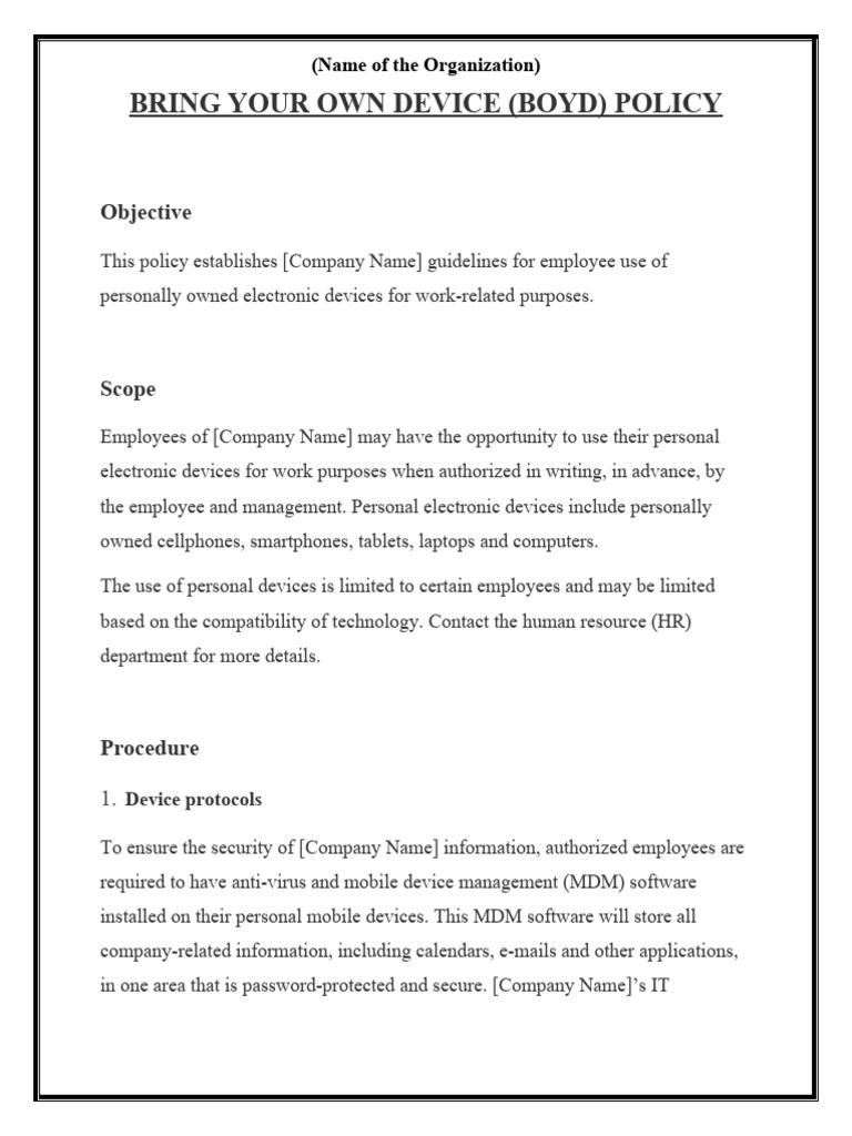 Bring Your Own Device Policy | PDF | Computing | Computer Engineering Bring Your Own Device Policy | PDF | Computing | Computer Engineering