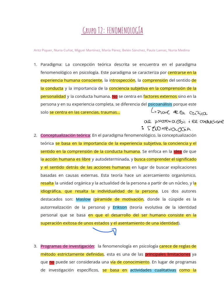 Fenomenología - GT2 | PDF