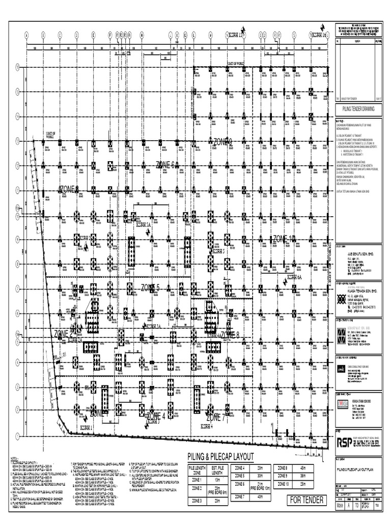 Foundation - Piling & Pilecap Layout | PDF