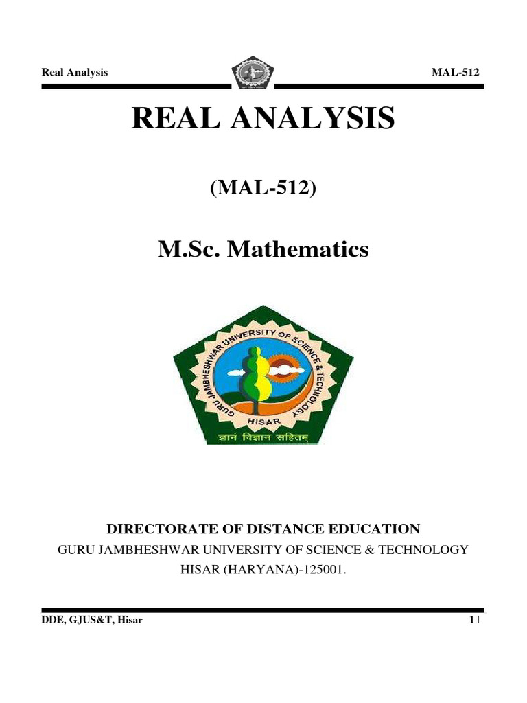 MAL-512 Book Final | PDF | Limit (Mathematics) | Function (Mathematics)