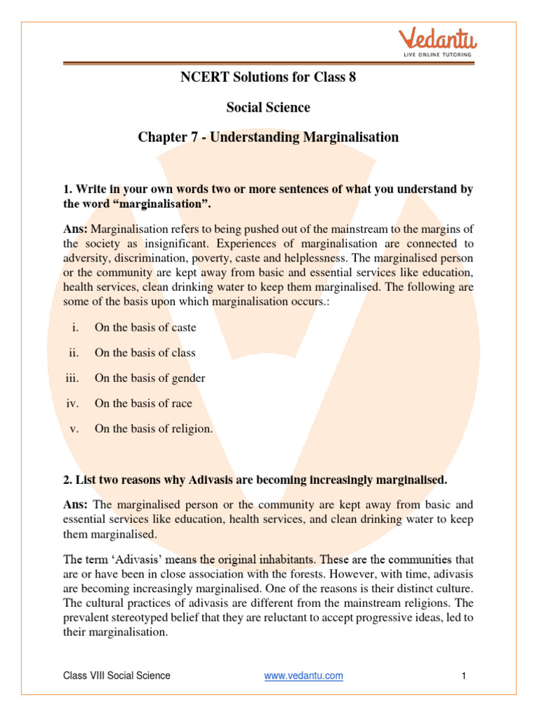 Ncert Solutions Class 8 Social Science Social and Political Life ...