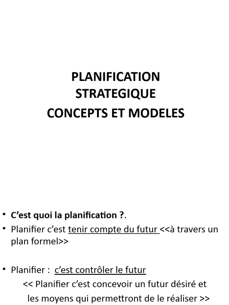 Planification Stratégique : Concepts et Modèles | PDF | Planification | Analyse SWOT