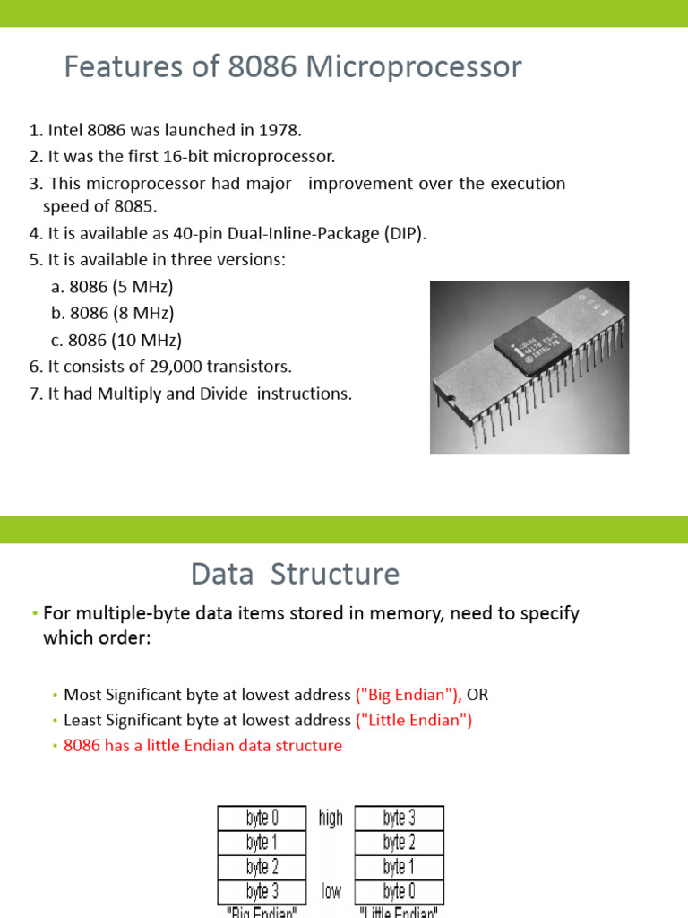 Features of 8086 Microprocessor | PDF | Binary Coded Decimal | Central Processing Unit