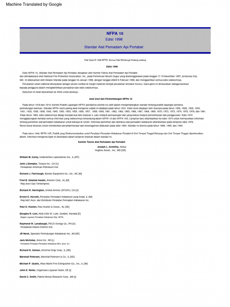 NFPA 10-1998, Fire Extinguishers | PDF