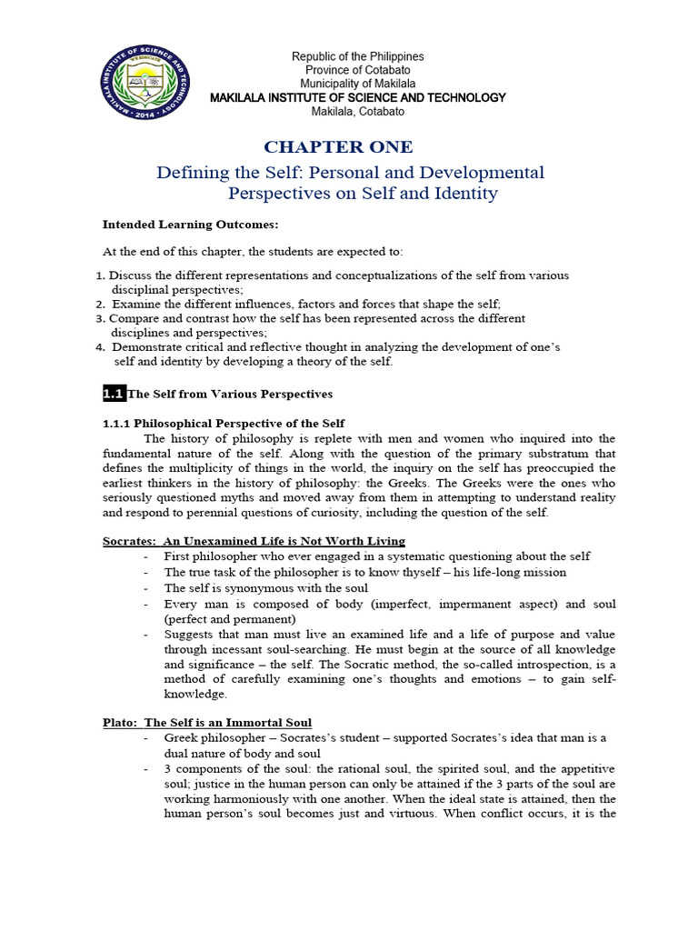 Chapter One Module (Understanding The Self) | PDF | Soul | Brahman