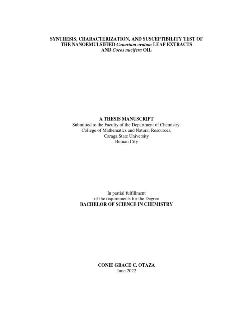 Manuscript | Download Free PDF | Emulsion | Applied And Interdisciplinary Physics