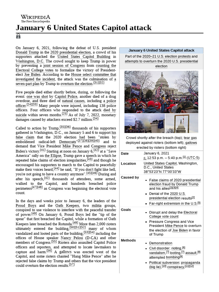 January 6 United States Capitol Attack | PDF | Donald Trump | American ...
