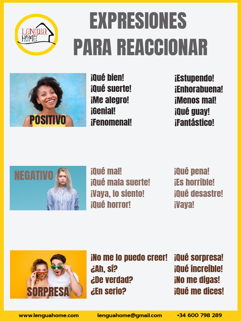 Expresiones para Reaccionar | PDF