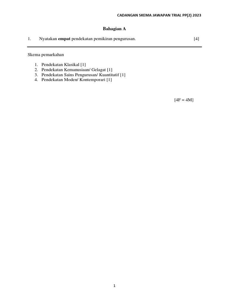 Cadangan Skema Percubaan Sem 2 2023 | PDF