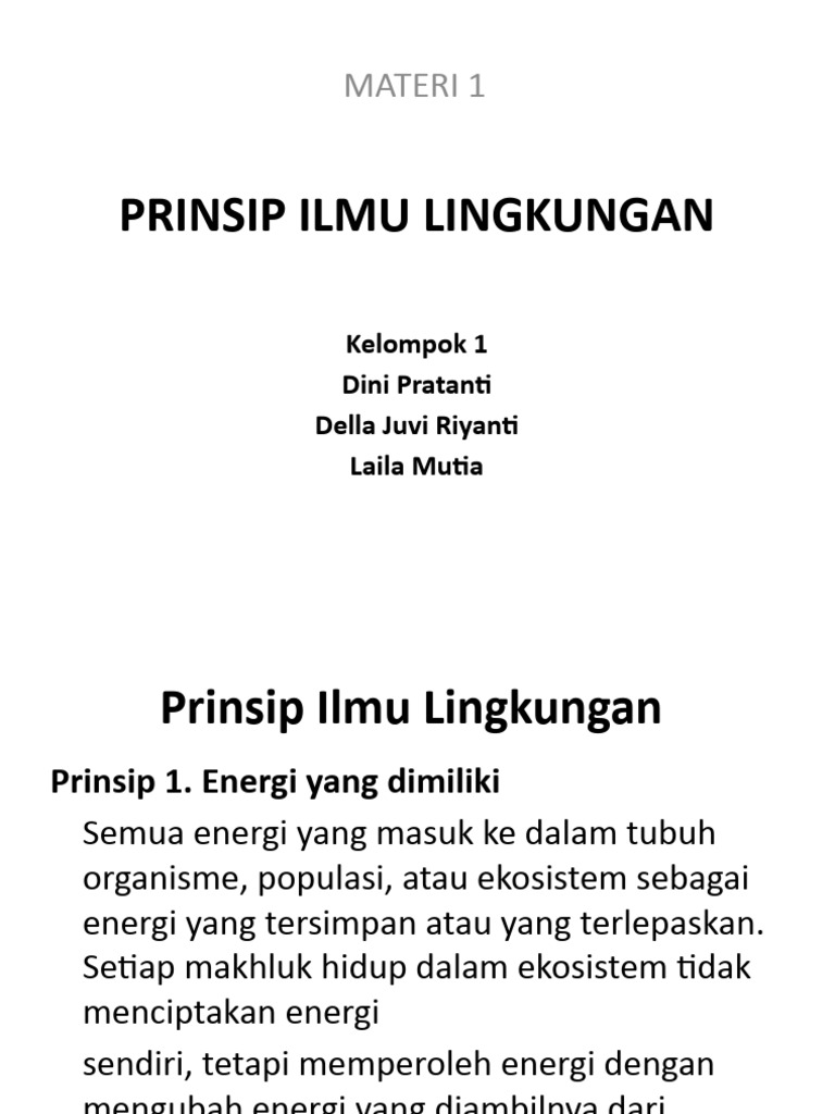 KLP 1 Prinsip Ilmu Lingkungan | PDF