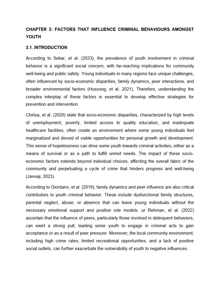Youth Criminal Behavior Influences | PDF | Violence | Mental Health
