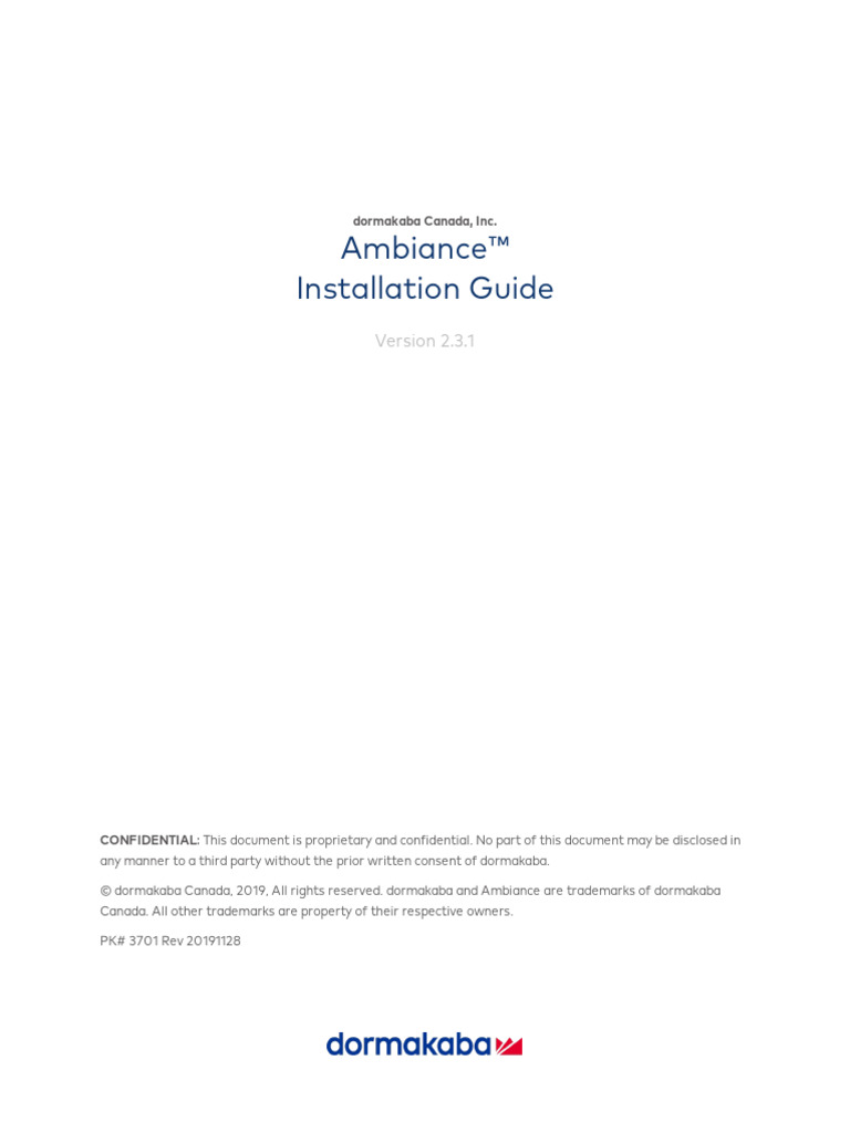 Ambiance Installation Guide - v2.3.1 | PDF | Port (Computer Networking ...