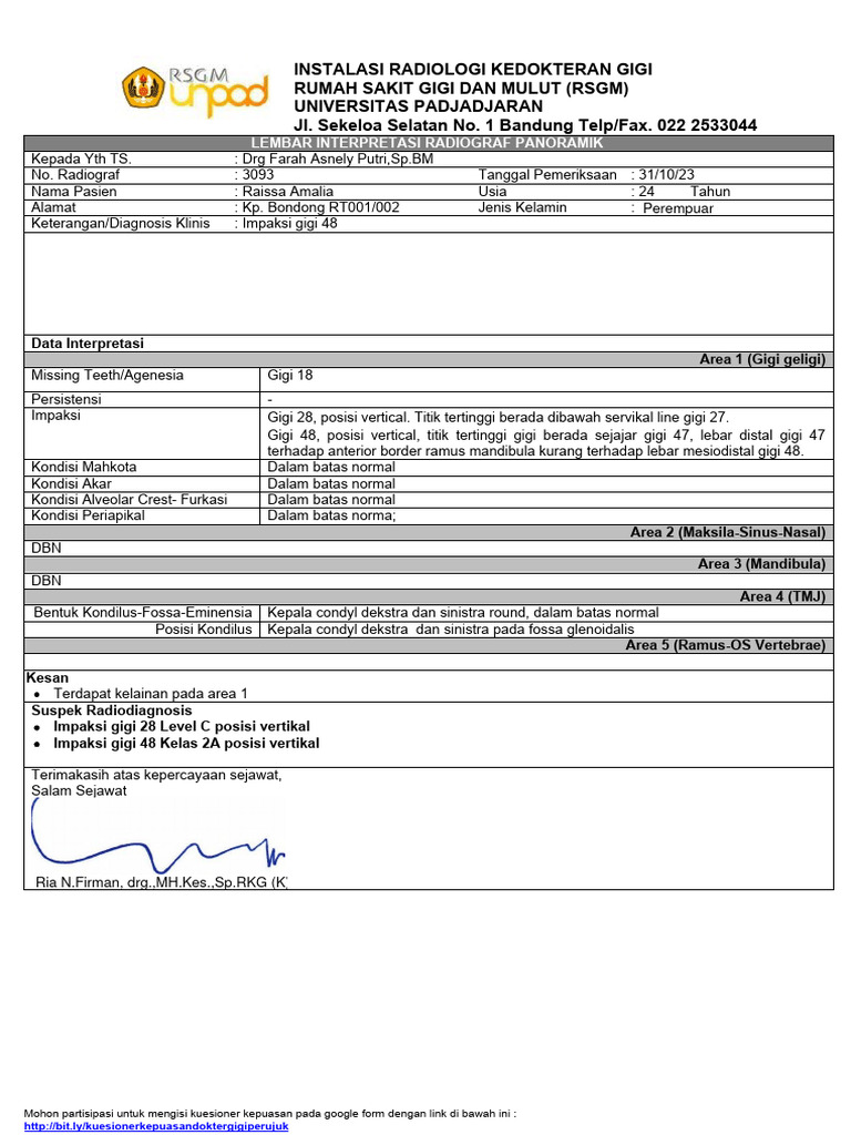 3093 - 15062022 - Raissa - Impaksi Gigi 48 | PDF