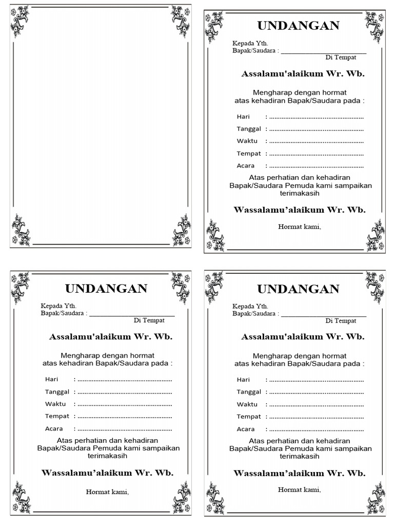 Template Undangan Acara Formal | PDF | Griya & Taman