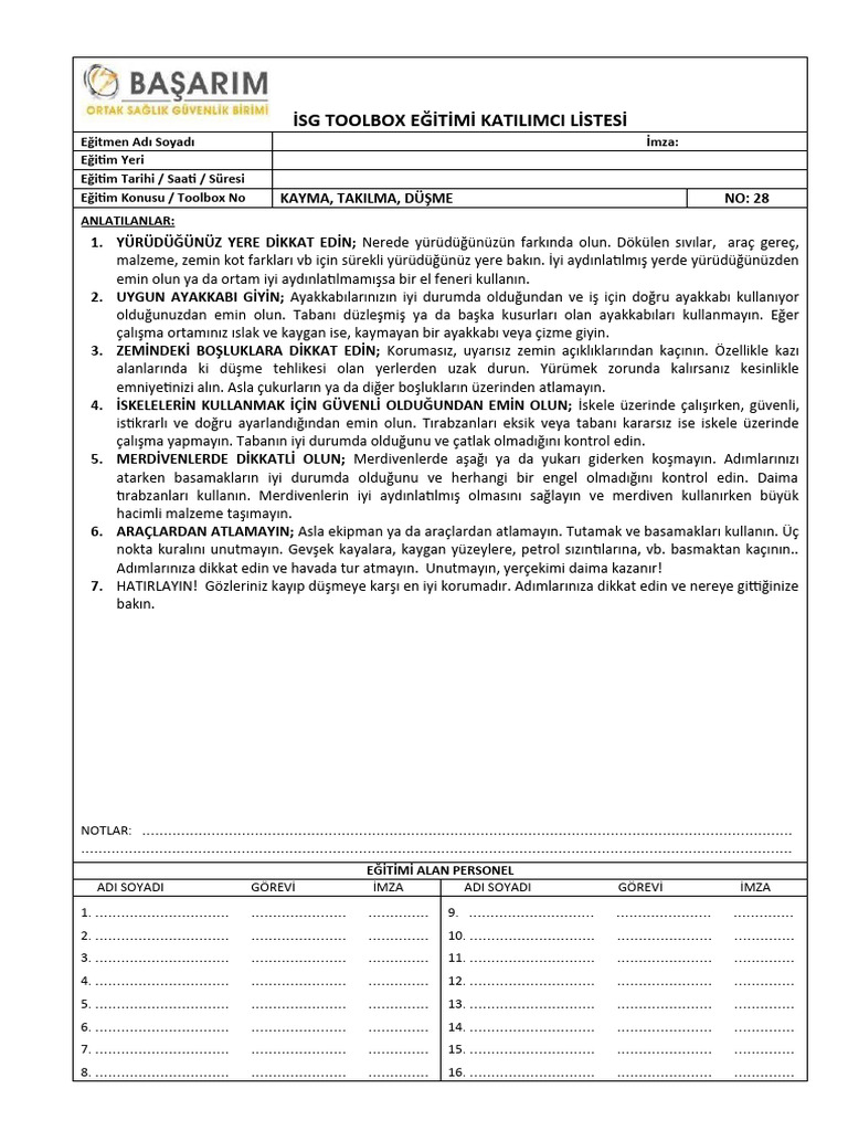 28 Takilma, Kayma, Düşme | PDF