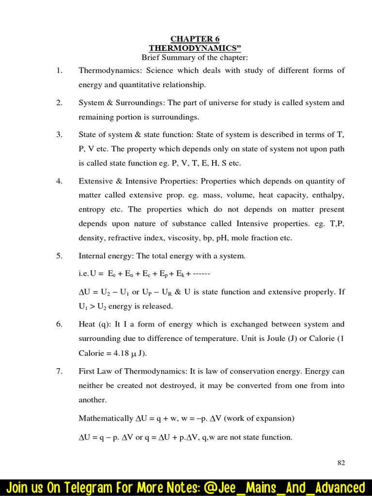 Chapter 6 - Thermodynamics | PDF | Entropy | Enthalpy