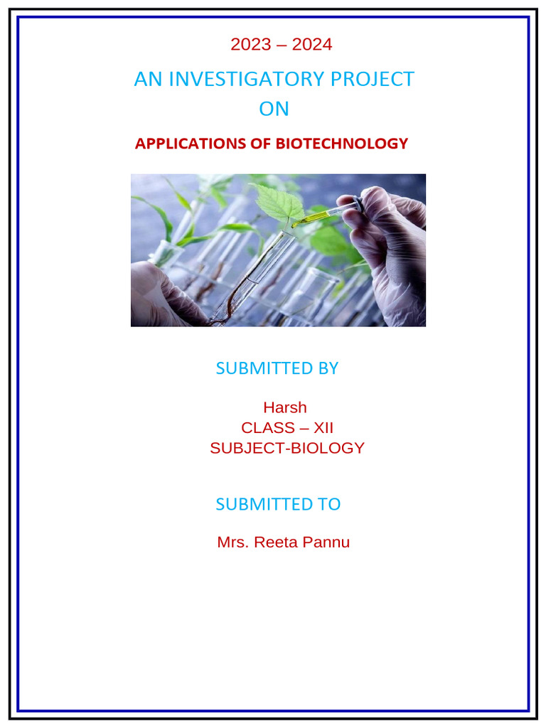 Biotech Applications for Students | PDF | Gene Therapy | Biotechnology