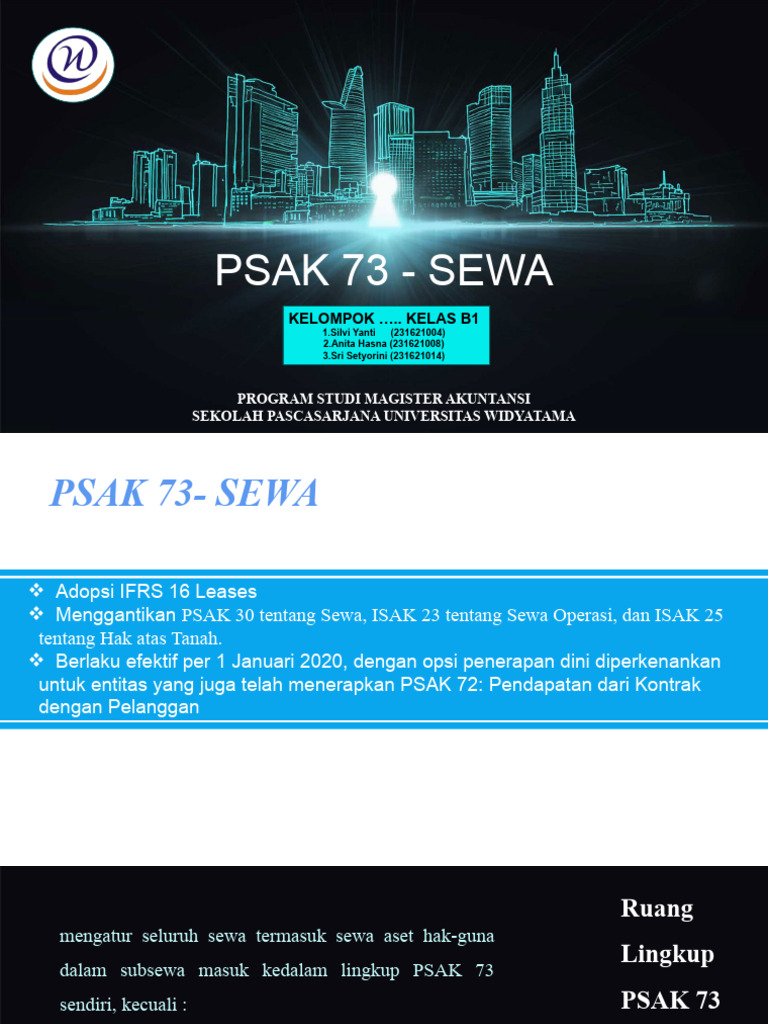 Pemahaman PSAK 73 tentang Sewa | PDF