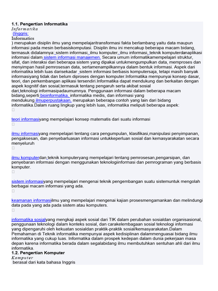 Dasar-Dasar Informatika dan Komputer | PDF | Seni | Komputer