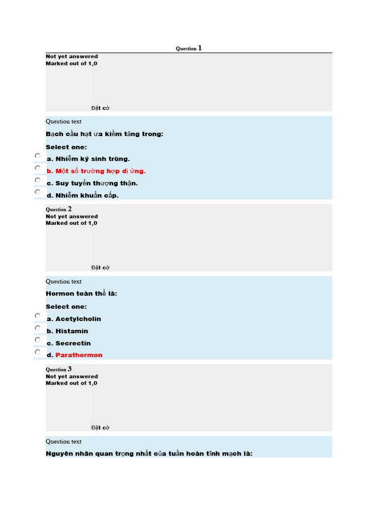 Đề ktr sinh lý | PDF