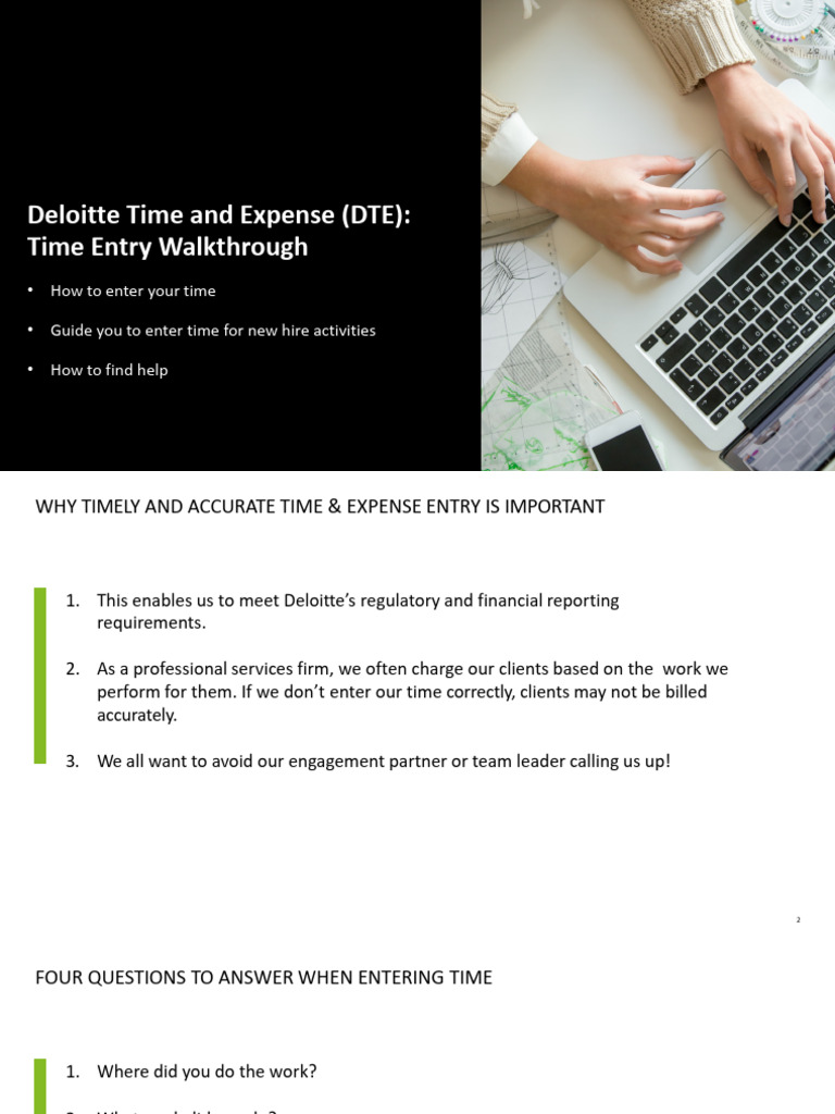 DTE - Time Entry Walkthrough | PDF | Career & Growth