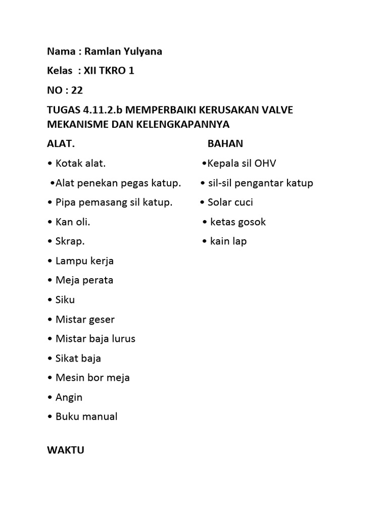 PMKR - Valve Mekanisme | PDF