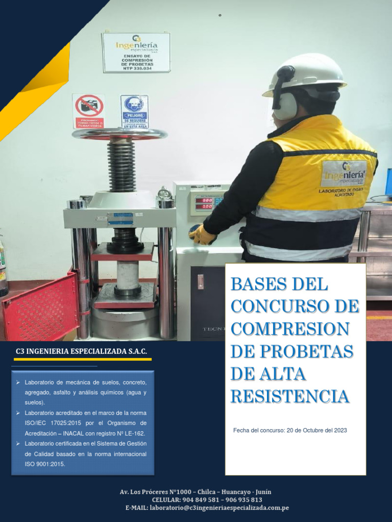 BASES DE CONCURSO DE COMPRESION DE PROBETAS DE ALTA RESISTENCIA - C3 ...
