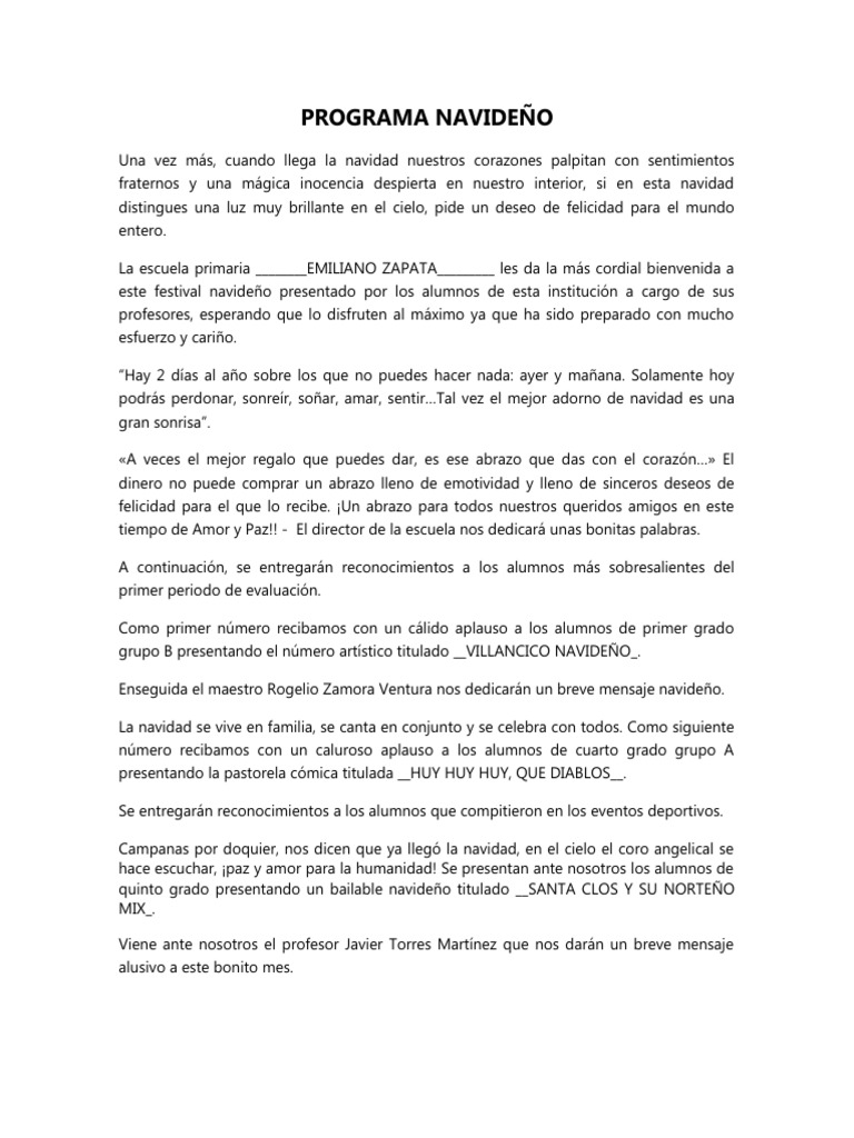 Programa de Festival Navideño | PDF | Navidad | Amor