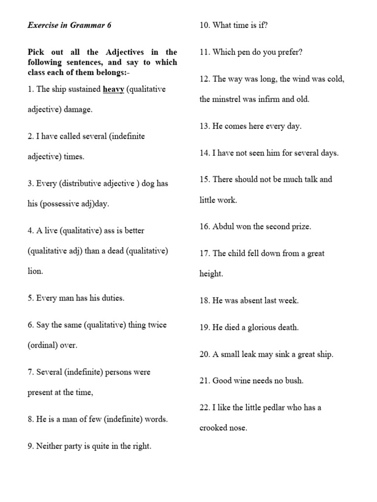 Adjective Test | PDF | Adjective