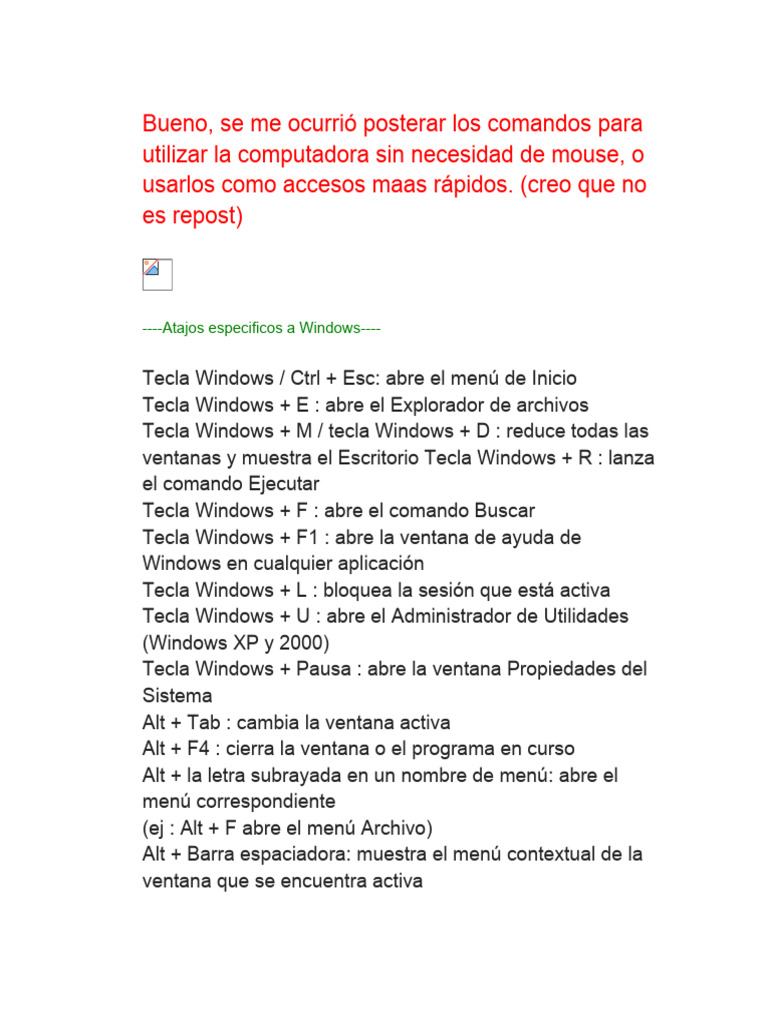 Comandos de Windows | PDF | Ventana (informática) | Microsoft Windows