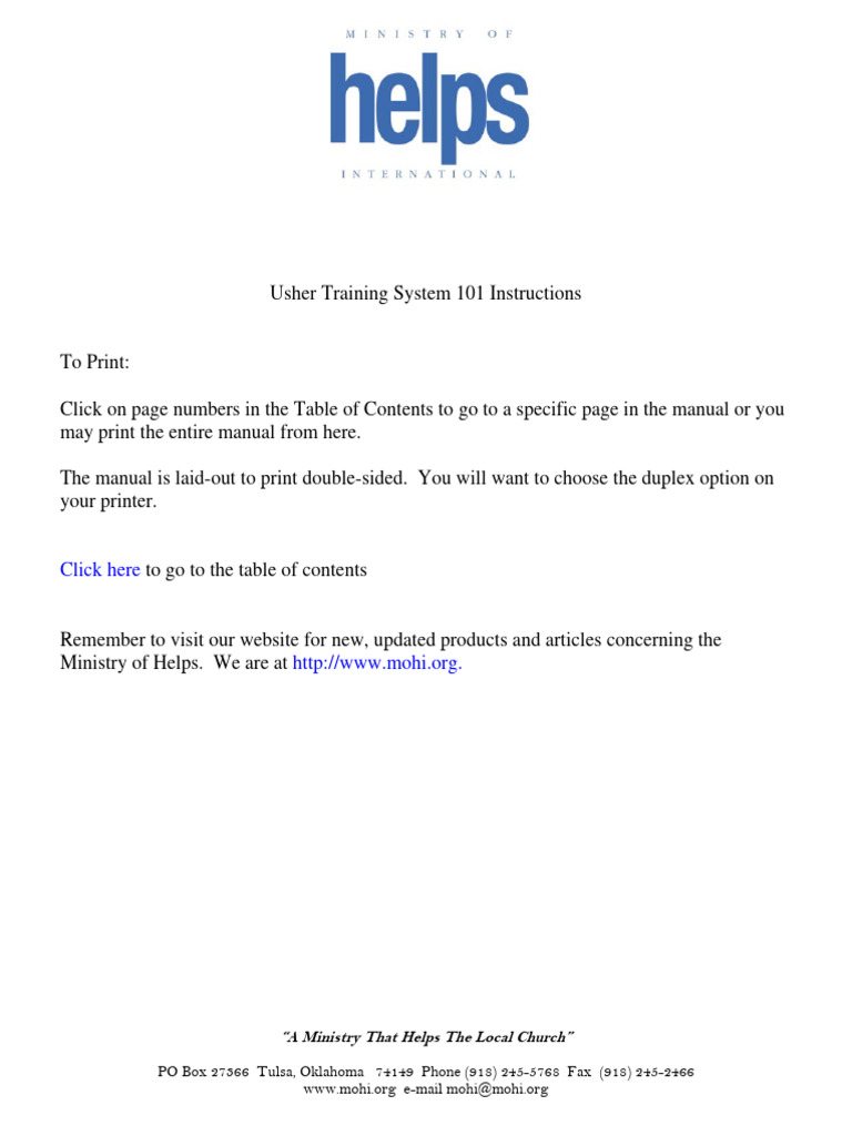 Ushers Training Manual2 | PDF | Prayer | Eucharist